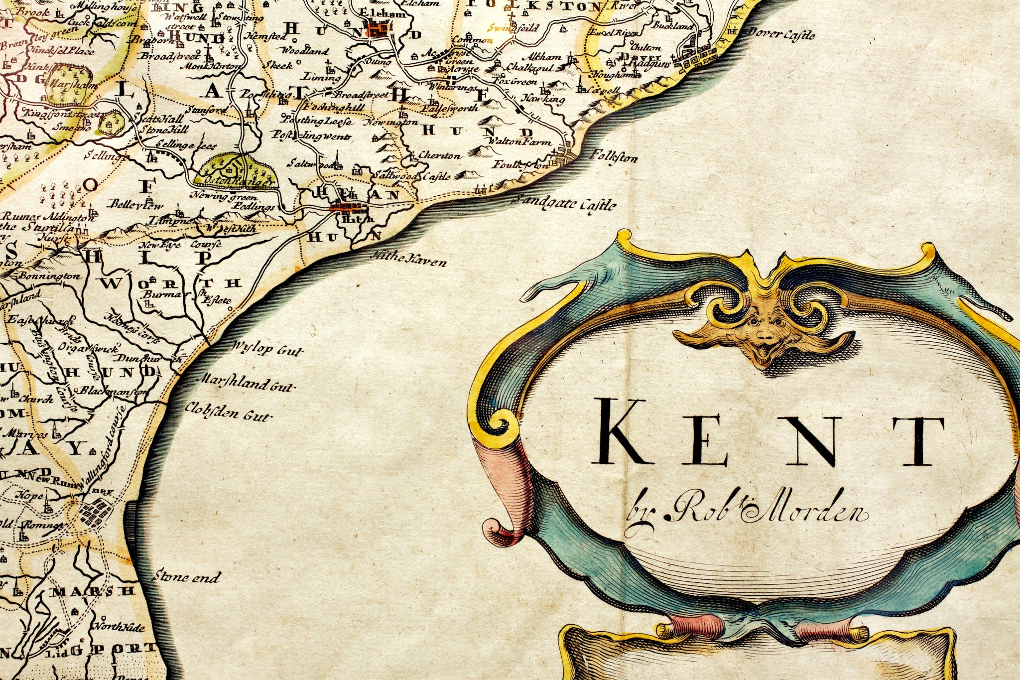 Map of Kent - by Robert Morden, 1695 – The Witch Ball